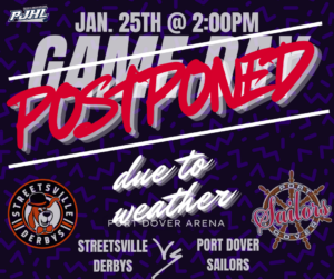 Sunday Jan. 25 HOME GAME CANCELLED! | Port Dover Sailors